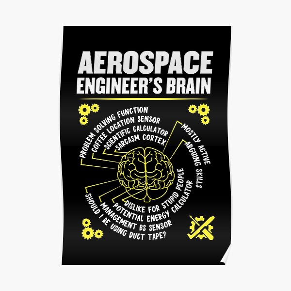 "Aerospace Engineer Brain: Funny Aerospace Engineering Gift" Poster for Sale by Adexyl | Redbubble