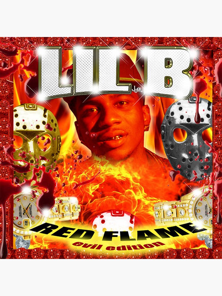 "Lil B - Evil Red Flame" Sticker for Sale by caysapferg | Redbubble