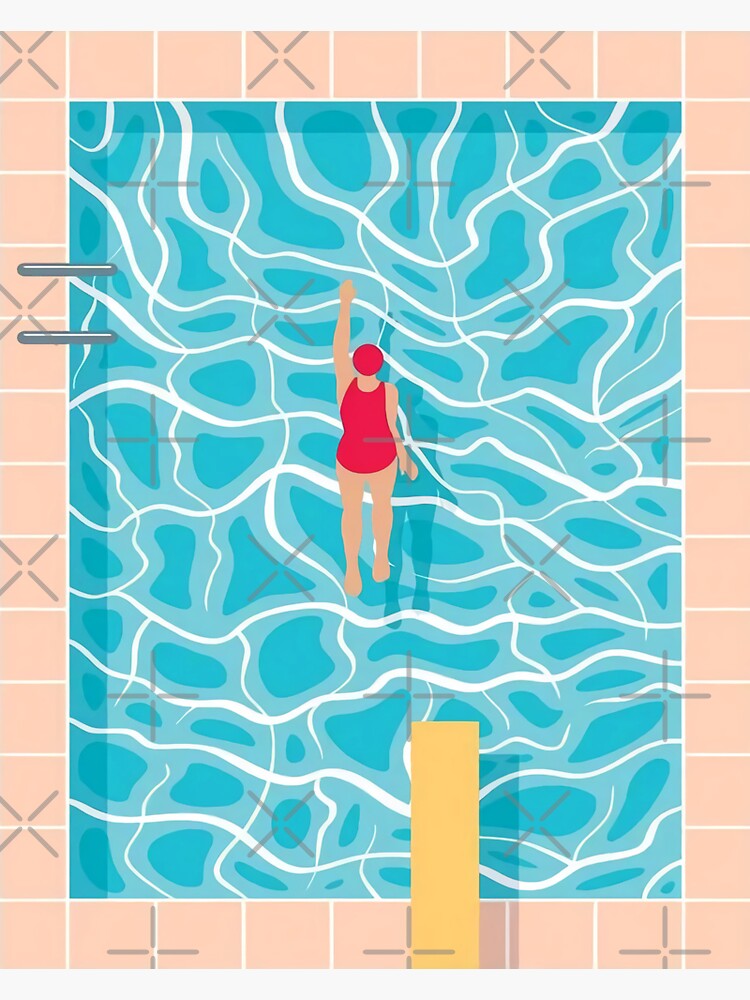 "Red Swimmer" Sticker for Sale by engmanburl | Redbubble