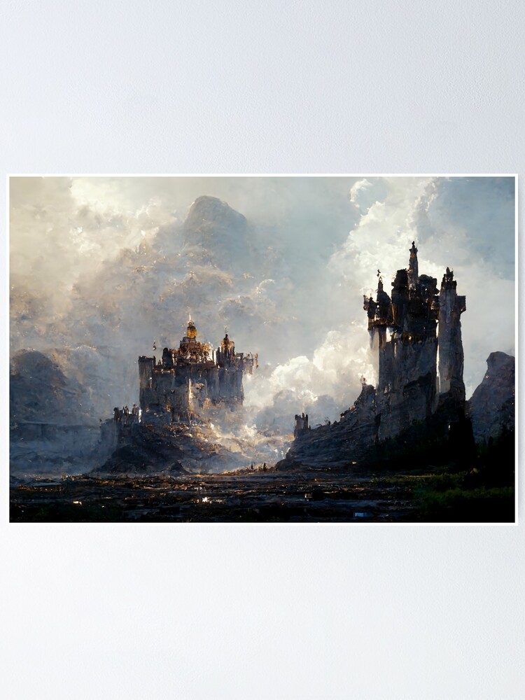 "Dueling Castles - Epic Castle Fantasy Art" Poster for Sale by ...