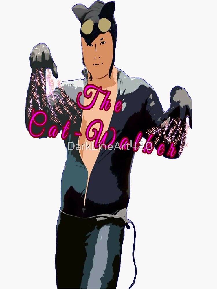 "The Cat-Walker" Sticker for Sale by DarkLineArt420 | Redbubble