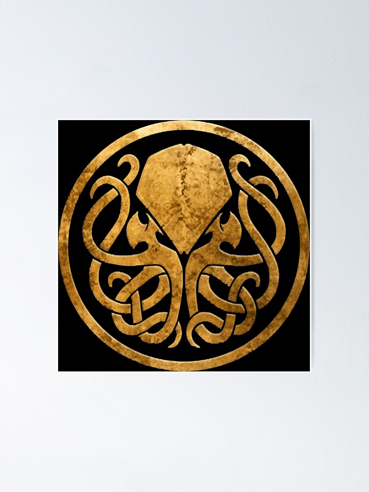 "Cathulhu Golden Logo" Poster for Sale by anchaanka | Redbubble