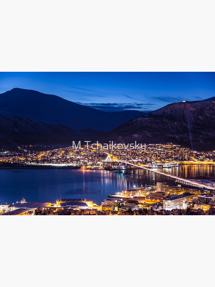 "Tromso at night Norway # 5" Sticker for Sale by MCZAJKOWSKI | Redbubble