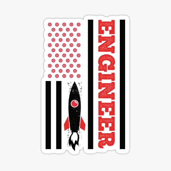 "Engineer Distressed Vintage USA Flag Rocket: Funny Aerospace ...