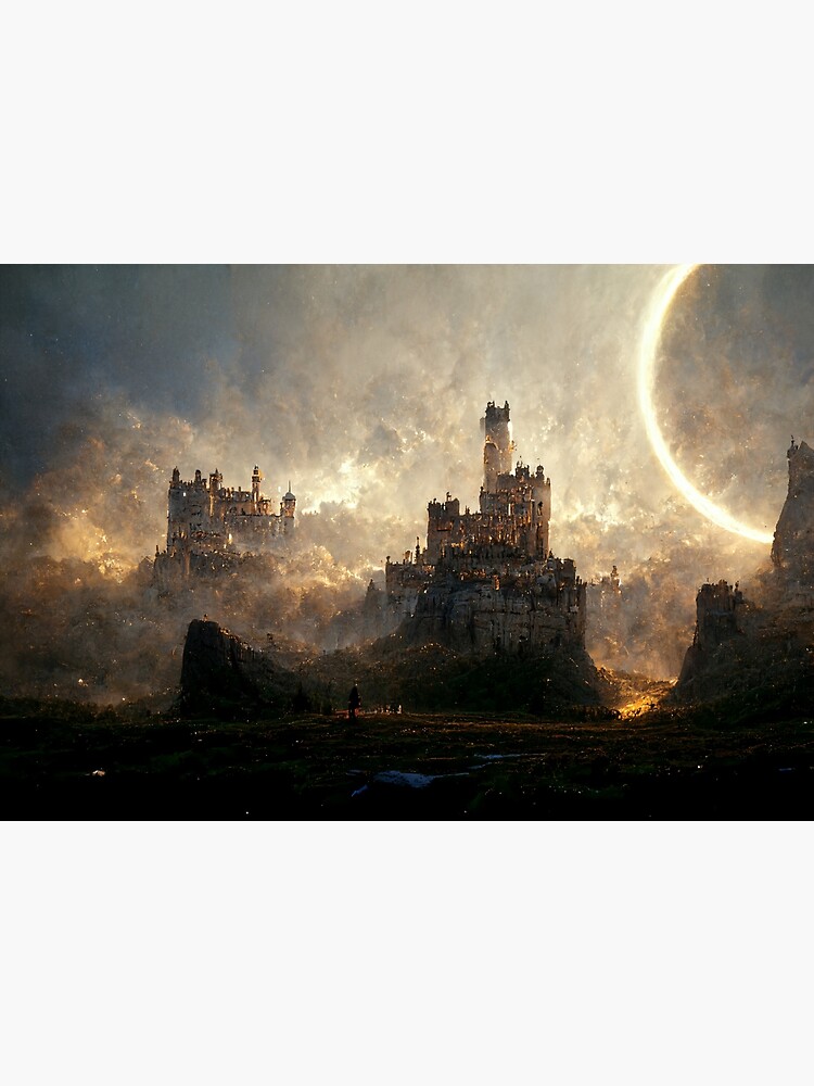 "Clouded Eclipse - Epic Castle Fantasy Art" Poster for Sale by ...