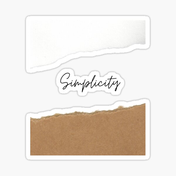 "Simplicity" Sticker for Sale by Mpuppy-House | Redbubble