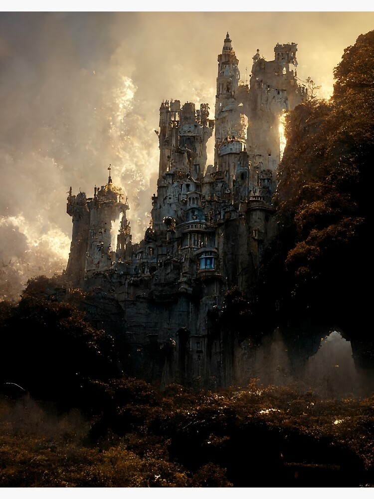 "Tower Gardens Castle - Epic Castle Fantasy Art" Poster for Sale by ...