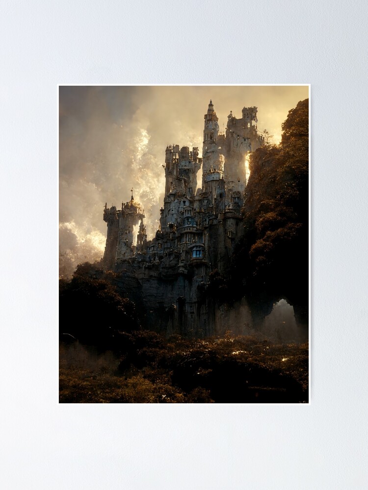 "Tower Gardens Castle - Epic Castle Fantasy Art" Poster for Sale by ...