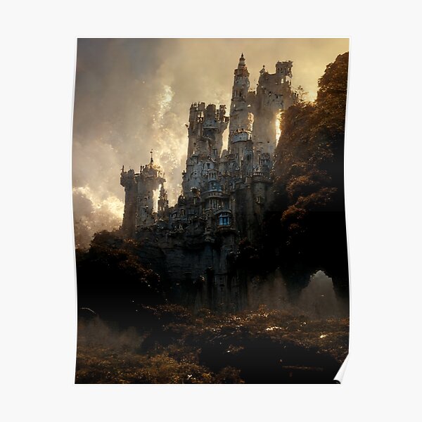 "Tower Gardens Castle - Epic Castle Fantasy Art" Poster for Sale by ...