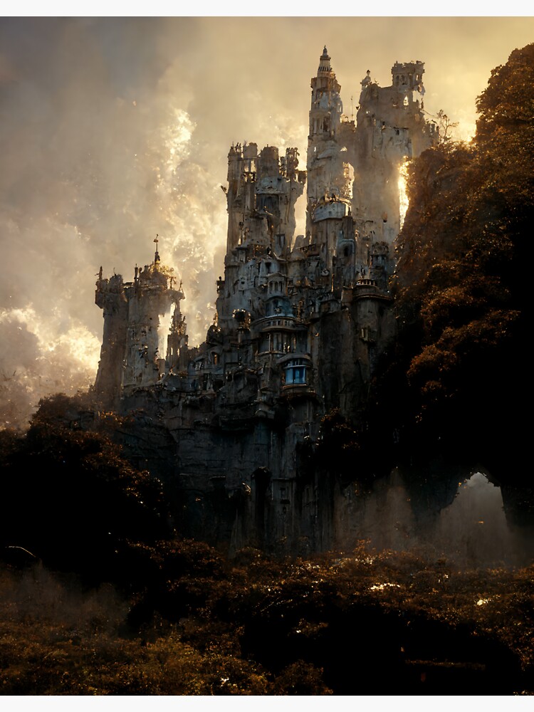 "Tower Gardens Castle - Epic Castle Fantasy Art" Sticker for Sale by ...