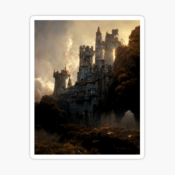 "Tower Gardens Castle - Epic Castle Fantasy Art" Sticker for Sale by ...