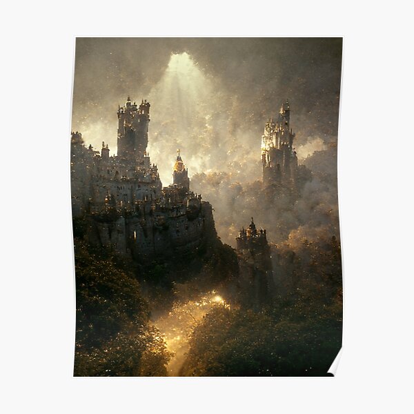 "Valley Of Light Castle - Epic Castle Fantasy Art" Poster for Sale by ...