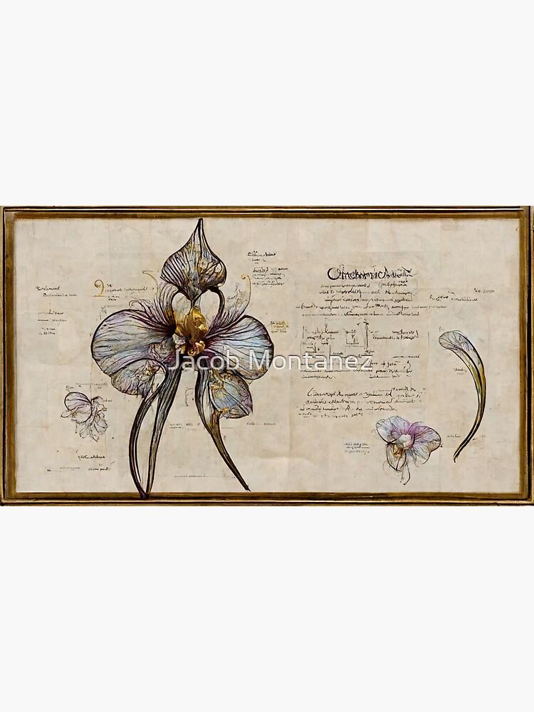 "Technical Sketch of Imperial Orchid" Sticker for Sale by Jacob ...