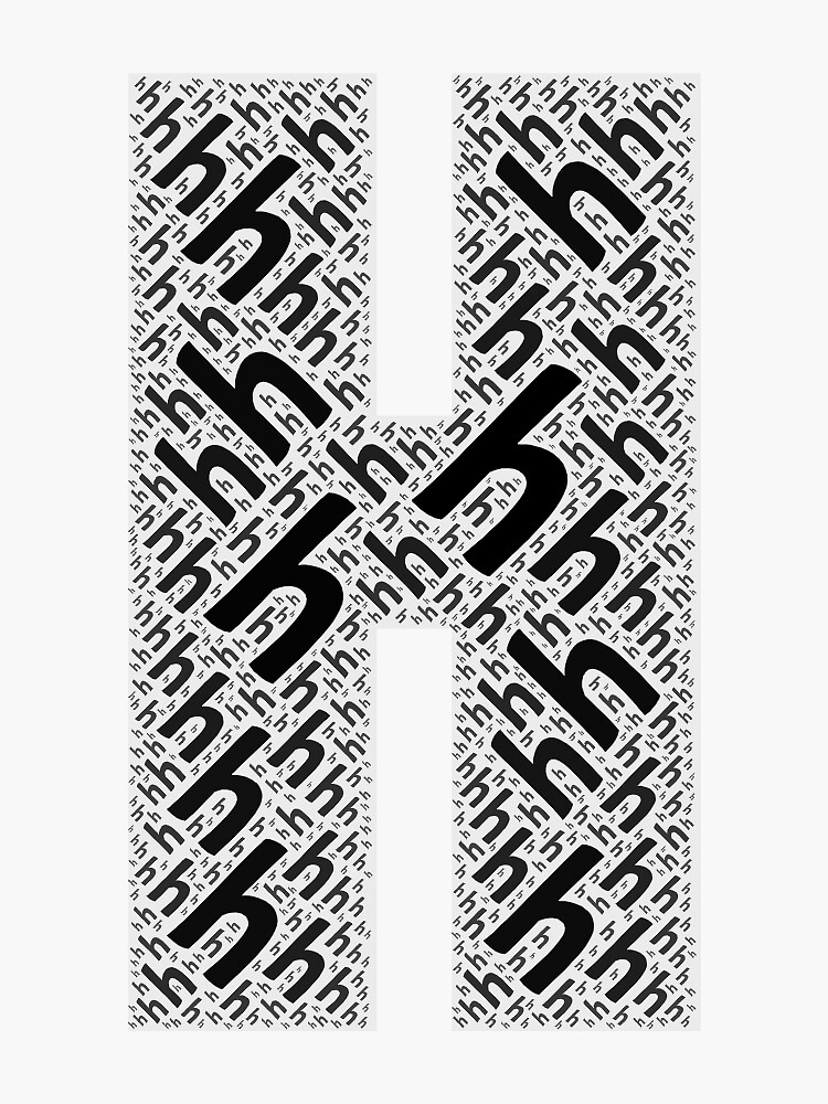 "Letter "H" Word text art typography" Sticker for Sale by TextOnlySTORE ...