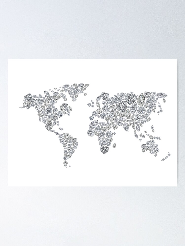 "Diamonds world map" Poster by slbygl | Redbubble