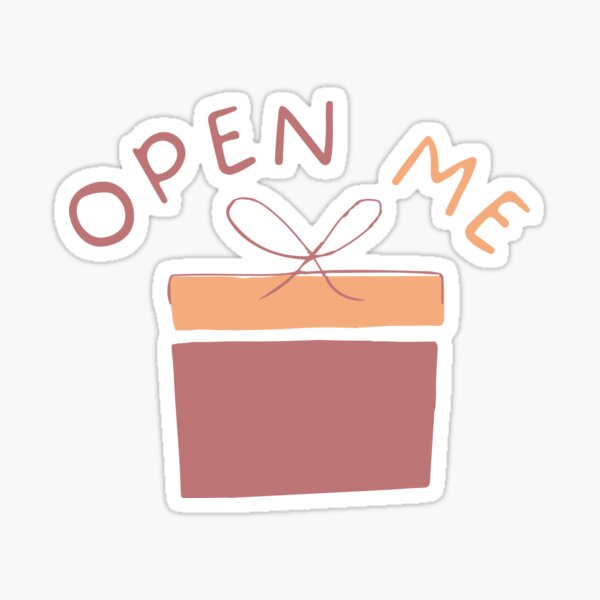"Open me!" Sticker for Sale by beefami | Redbubble