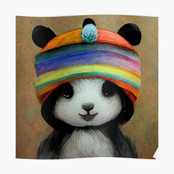 "panda with hat" Poster for Sale by Spoillone | Redbubble