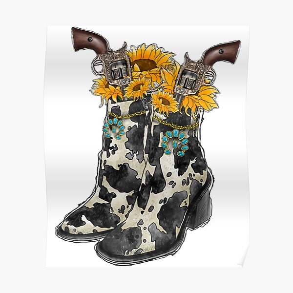"Cowboy Boots " Poster for Sale by KellyJorda | Redbubble