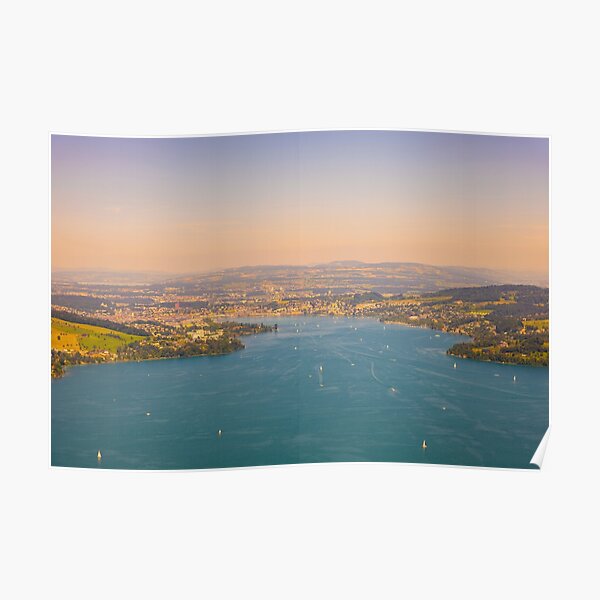 Póster «Vista aérea sobre la ciudad de Lucerna y el lago de Lucerna y ...