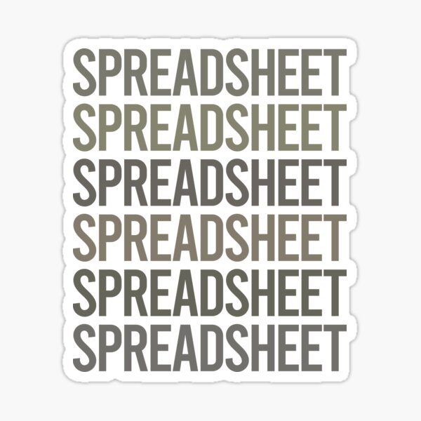 "Gray Text Art Spreadsheet Spreadsheets" Sticker for Sale by ...