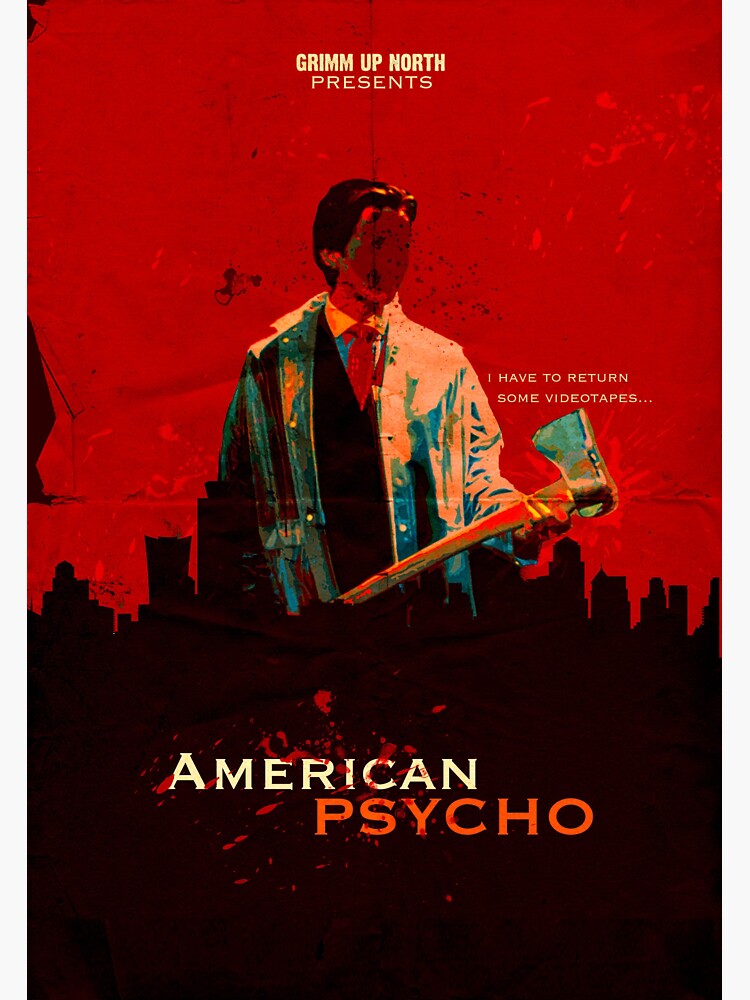 "American Psycho Red Poster" Sticker for Sale by santosaweird | Redbubble