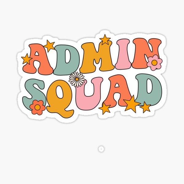 "Admin Squad Groovy For Admin Assistant or Secretary" Sticker for Sale ...