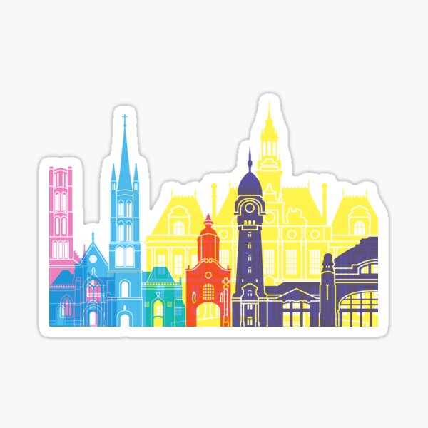 "Limoges skyline pop " Sticker for Sale by paulrommer | Redbubble