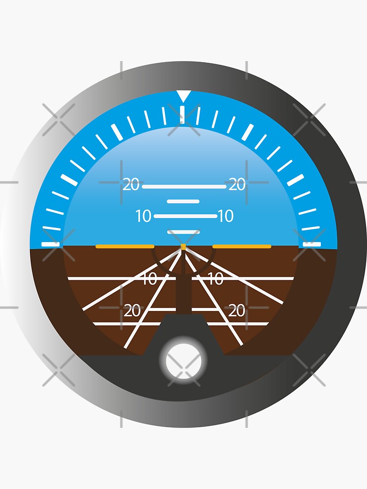 "Airplane Pilot Attitude Gyro Cockpit Dial" Sticker for Sale by ...