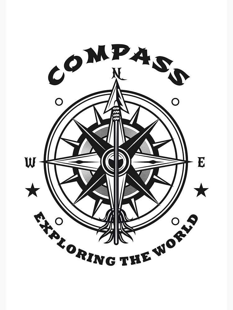 Compass Sticker For Sale By Faylisart Redbubble