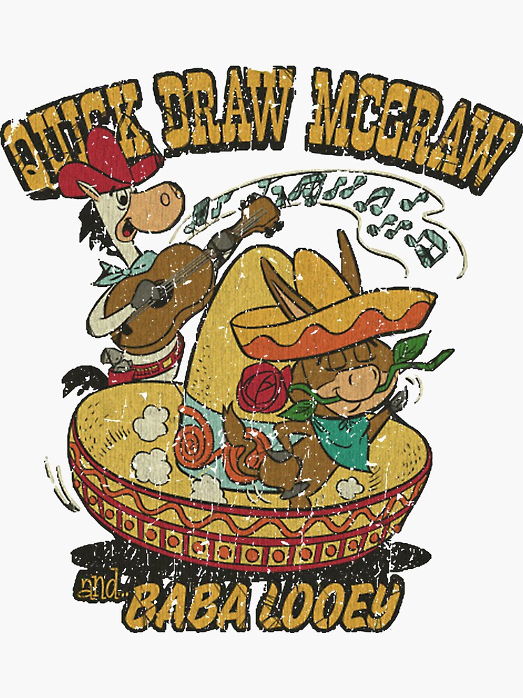 "Quick Draw McGraw & Baba Looey" Sticker for Sale by Rebecale46 | Redbubble