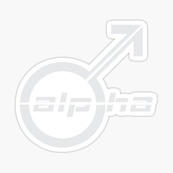 "Alpha male symbol grey" Sticker for Sale by SHREDDEDESIGNS | Redbubble