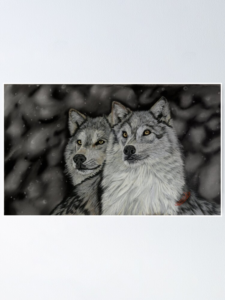 "Two Wolves" Poster for Sale by collydavid | Redbubble