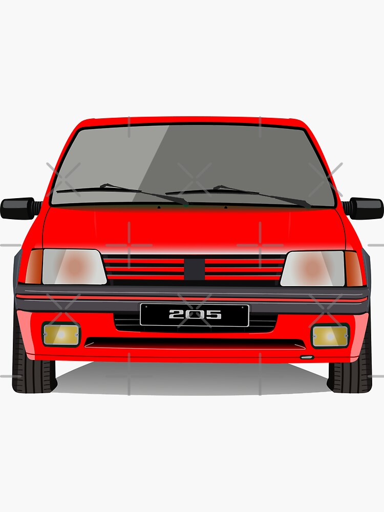 "Youngtimer 205 GTI Red" Sticker for Sale by JPA-Graphisme | Redbubble