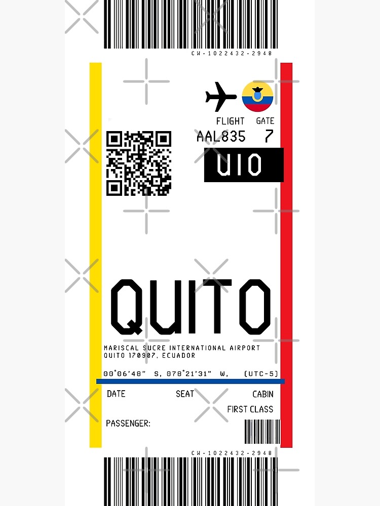 "Quito Mariscal Sucre International Airport (UIO) Boarding Pass ...