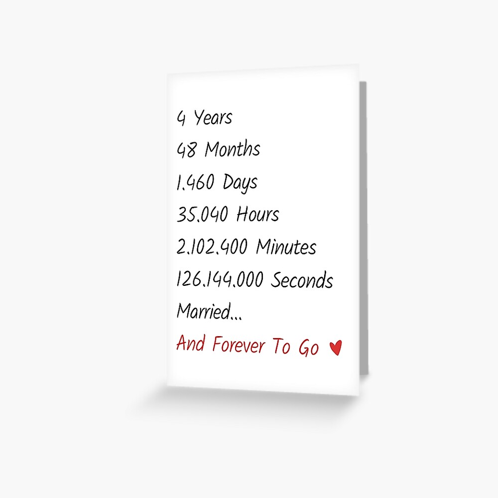 Carte de vœux « Carte du 4e anniversaire, carte du 4e anniversaire de ... Carte de vœux « Carte du 4e anniversaire, carte du 4e anniversaire de ...