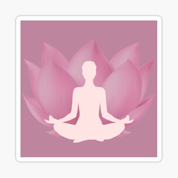 "Lotus Meditating Lady" Sticker for Sale by AtHomeWithGrace | Redbubble