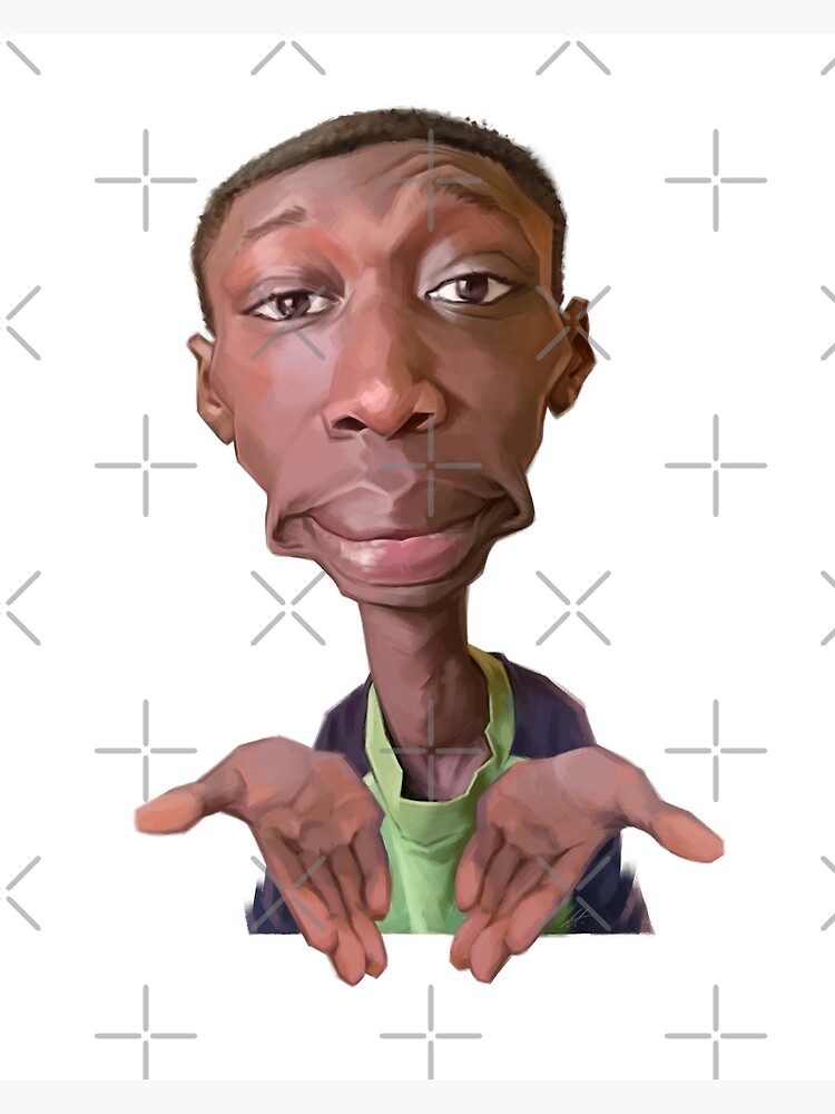 Khaby Lame Caricature Cutout Art Print For Sale By Albertoariasart Redbubble