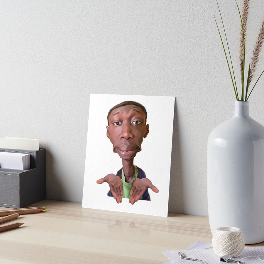 "Khaby Lame Caricature Cutout" Art Board Print for Sale by ...