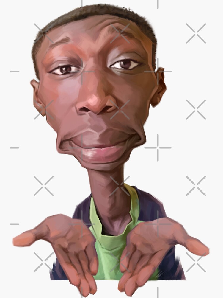 "Khaby Lame Caricature Cutout" Sticker for Sale by AlbertoAriasART ...