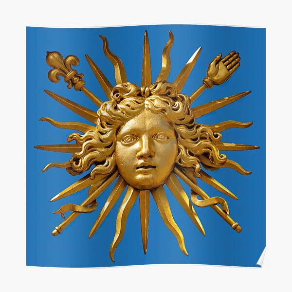 Póster «Símbolo de Luis XIV el Rey Sol - Fondo azul» de DavidJallaud ...