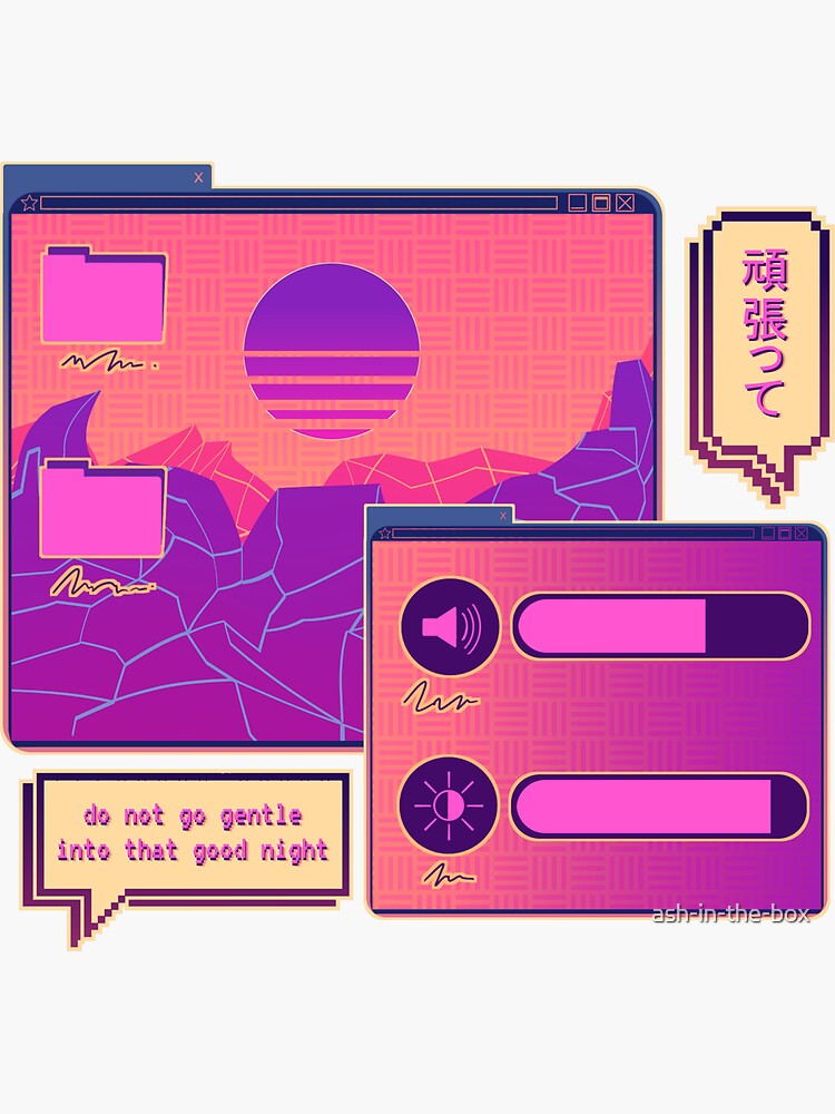 "vaporwave retro chat box windows" Sticker for Sale by ash-in-the-box ...