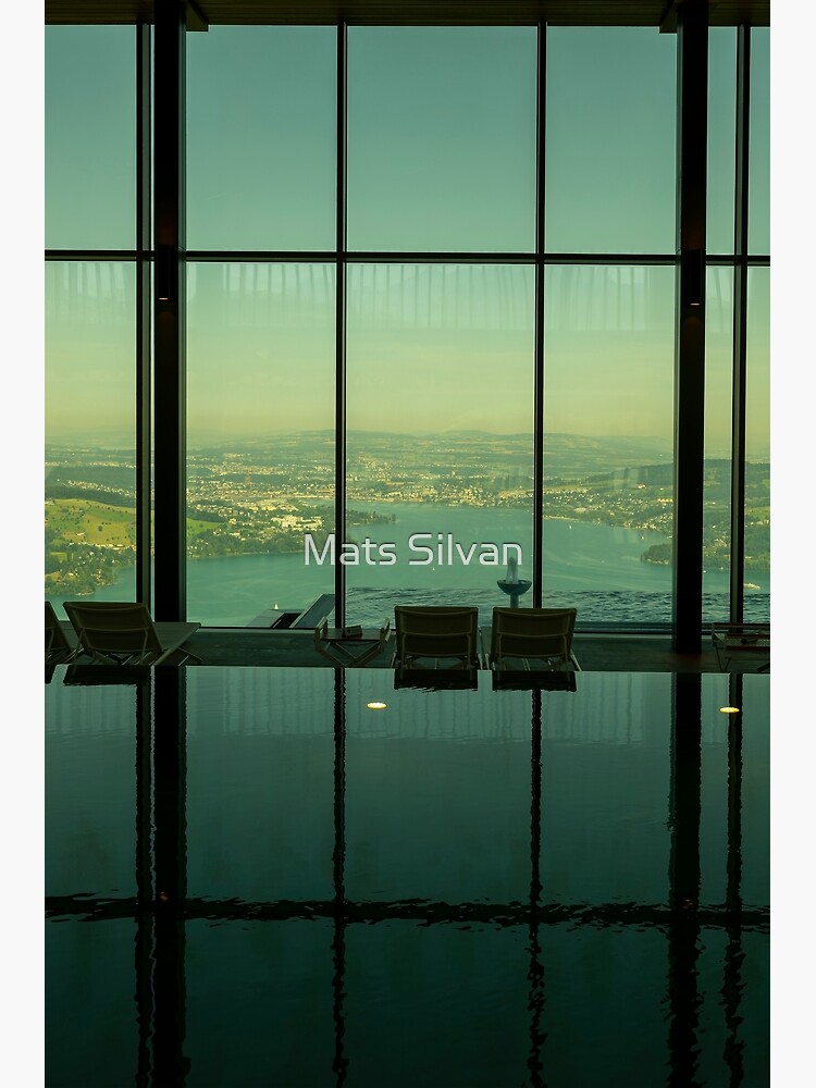 "Infinity Swimming Pool with Window View over City and Lake Lucerne ...