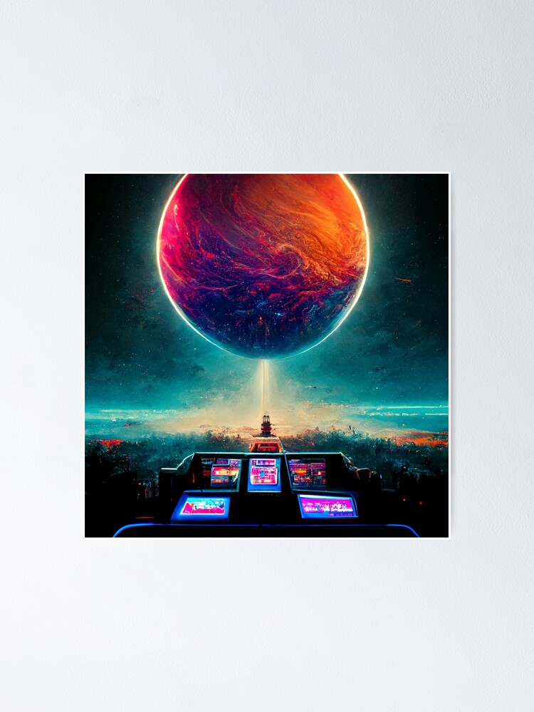 "80s Arcade Machine Planet Vintage Poster" Poster for Sale by ...
