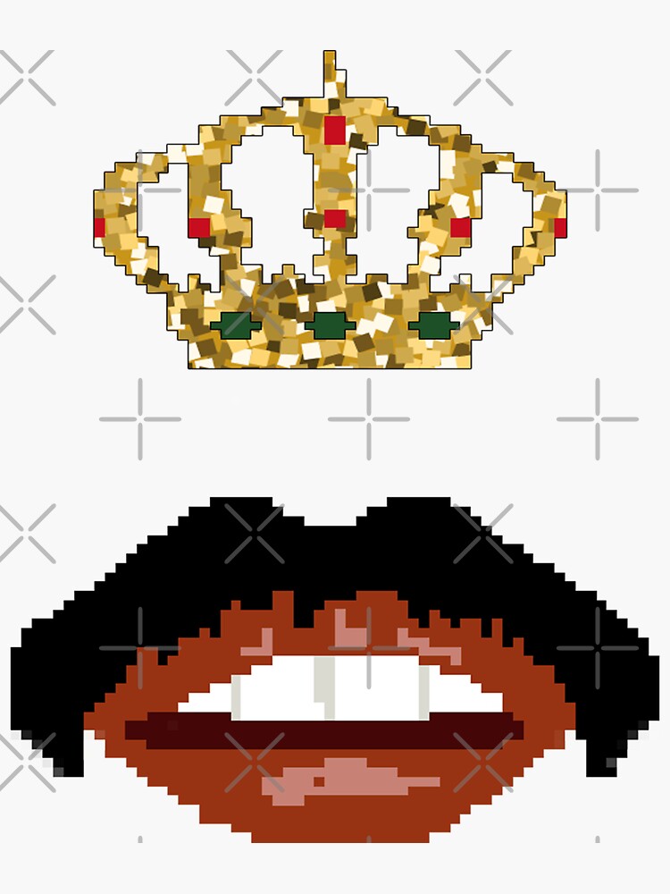"Pixel Queen. Modern Queen design. Digital Queen." Sticker for Sale by GraphyQueen | Redbubble
