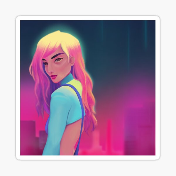 "lofi girl" Sticker for Sale by Myrthille-K | Redbubble