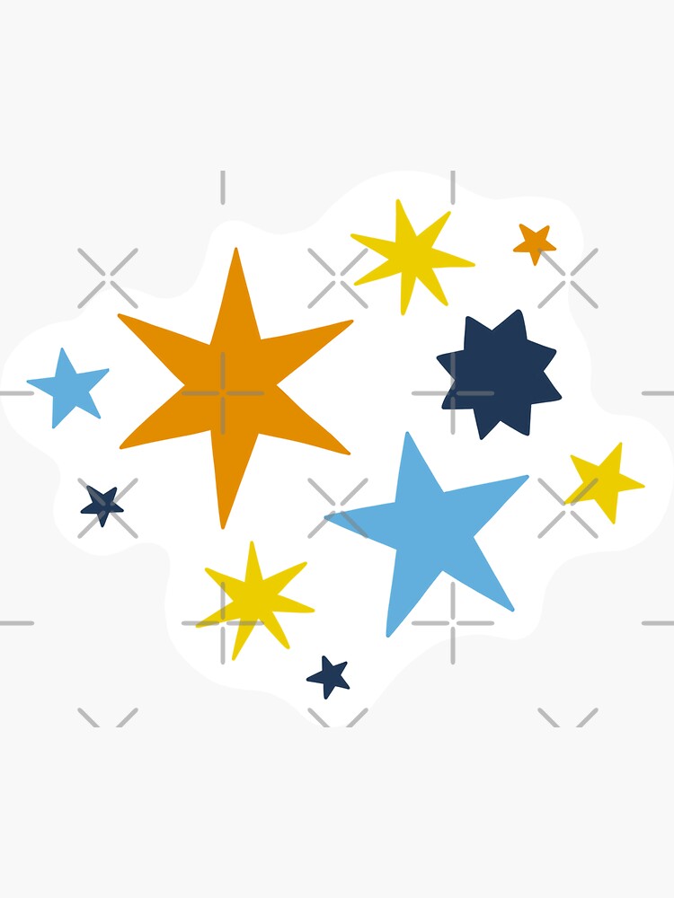 "Subtle aroace pride stars (orange and blue flag)" Sticker for Sale by ...