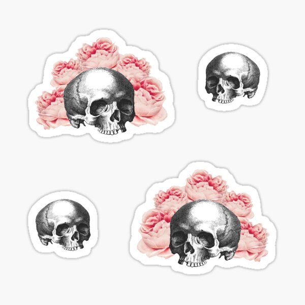 "Skull with roses skull sticker pack Spooky Mode" Sticker for Sale by ...