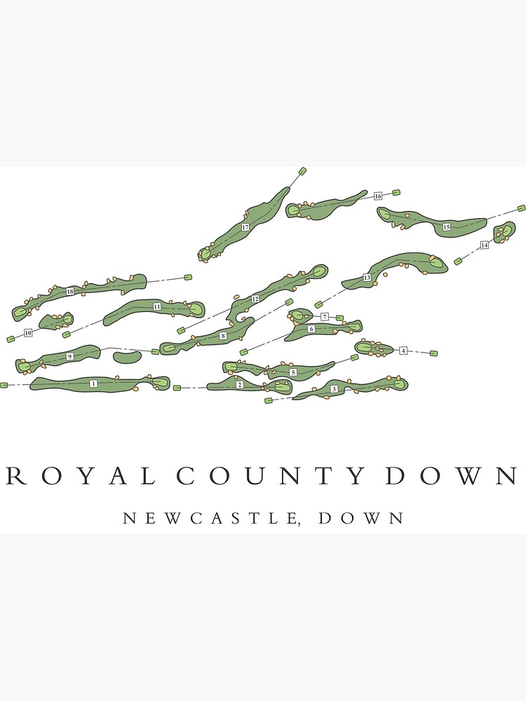"Royal County Down Golf Course Graphic Map" Poster for Sale by Reign ...