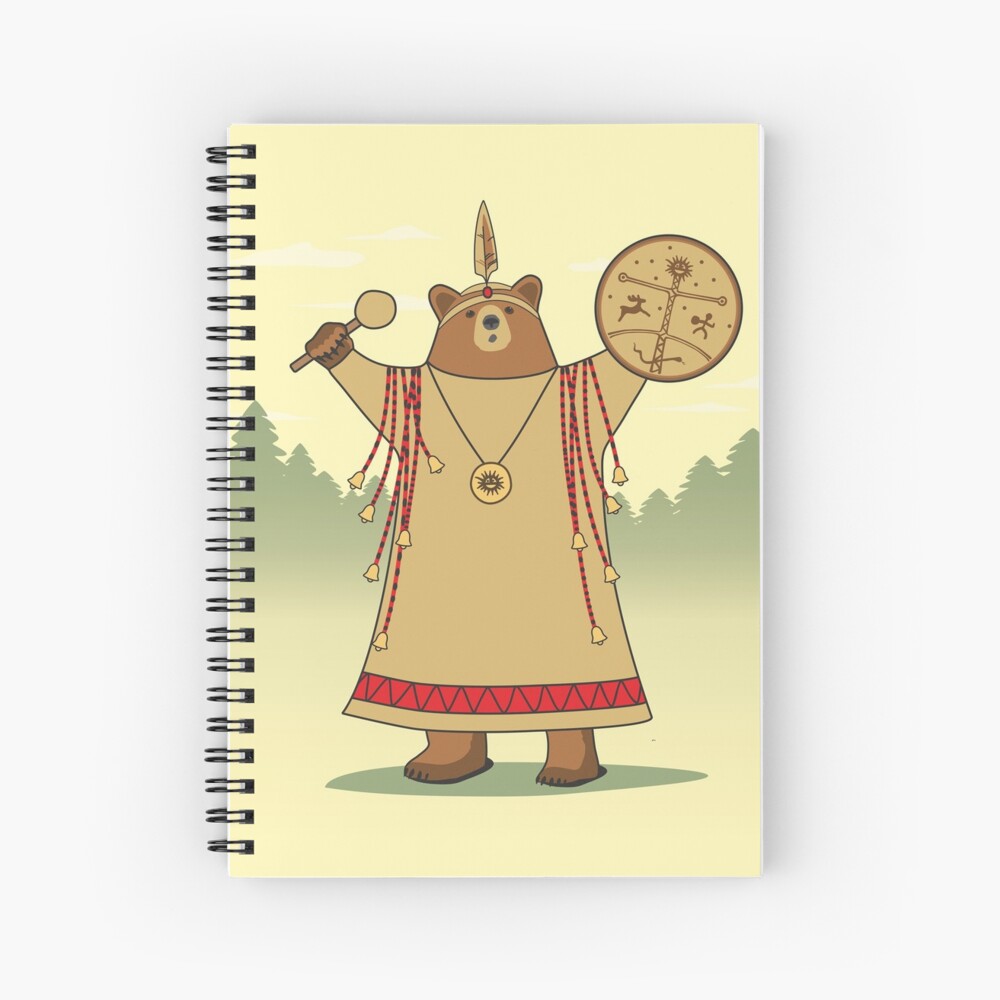 "Bear Shaman" Spiral Notebook by lents | Redbubble
