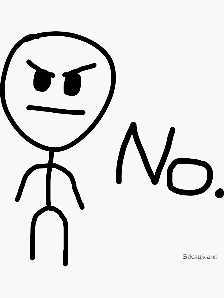 "Strichmännchen verrückt nein" Sticker von StickyMann | Redbubble